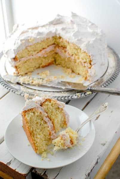 Happy Day Cake with Strawberry Whipped Cream Frosting
