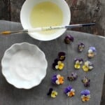 Raspberry-Vanilla double glazed Sugar Cookies with Sugared Pansies