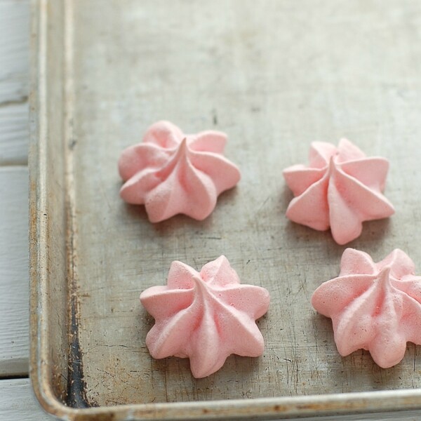 Forget Me Nots {rose-flavored meringue cookies}