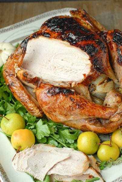 White Wine Ginger Thyme Brined Roast Turkey