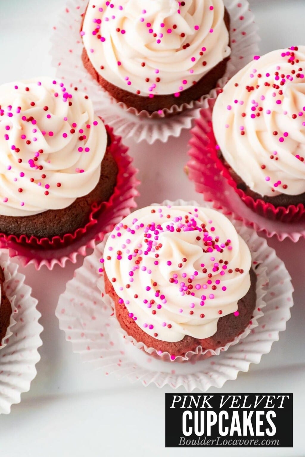 Gluten-Free Pink Velvet Cupcakes with Real Strawberry Buttercream