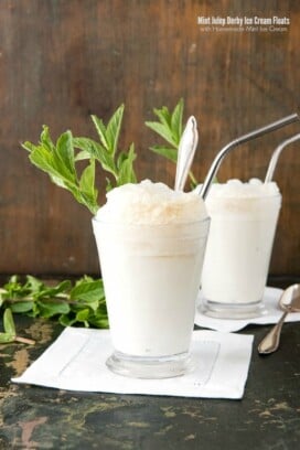 Homemade Mint Ice Cream & Mint Julep Derby Ice Cream Floats