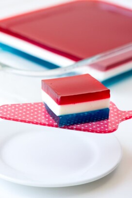 Star Spangled Layered Finger Jello - A Red White & Blue Jello Recipe