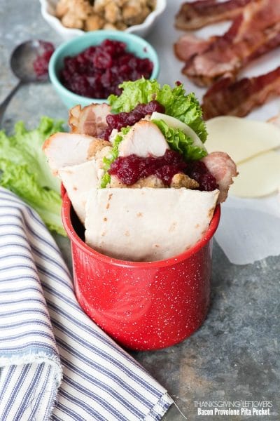 Thanksgiving Leftovers Bacon Provolone Pita Pockets - Boulder Locavore