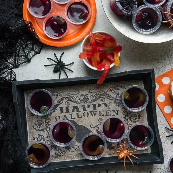 Squirm Jello Shots: a Halloween Jello Shot Recipe | BoulderLocavore.com
