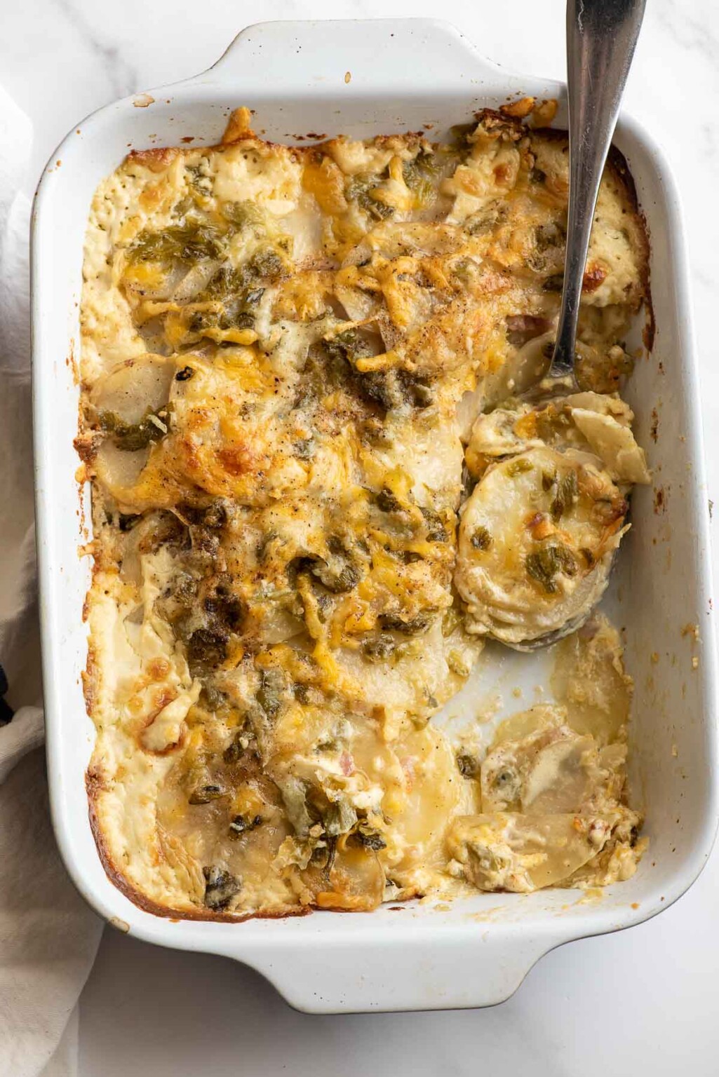 Au Gratin Potatoes with Green Chilies - BoulderLocavore.com