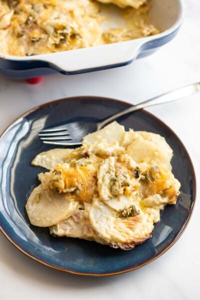 Au Gratin Potatoes with Green Chilies - BoulderLocavore.com