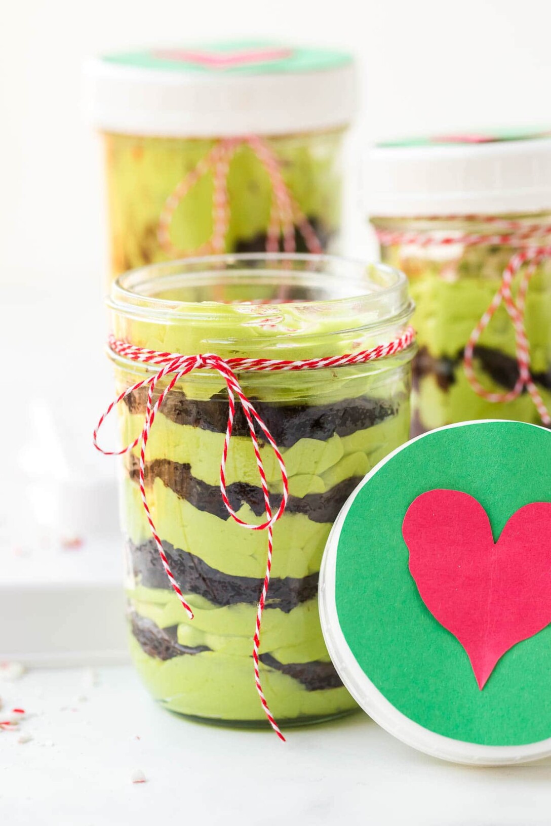 Grinch Cake in Jars - a festive layered dessert - Boulder Locavore