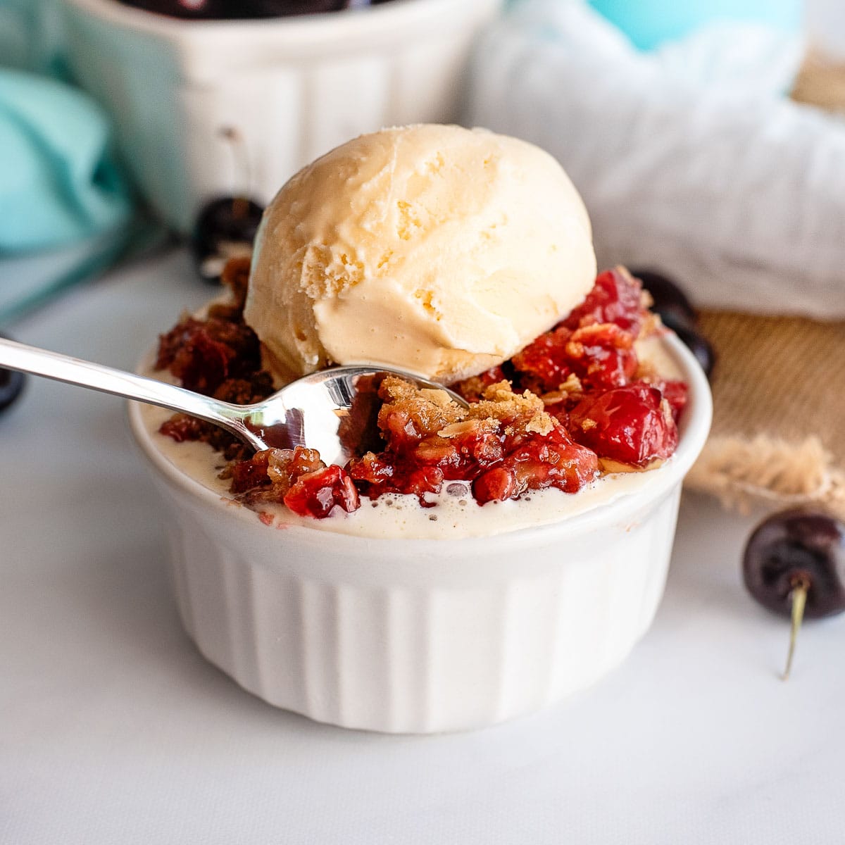 Cherry Crisp recipe (pie filling or fresh cherries) - Boulder Locavore