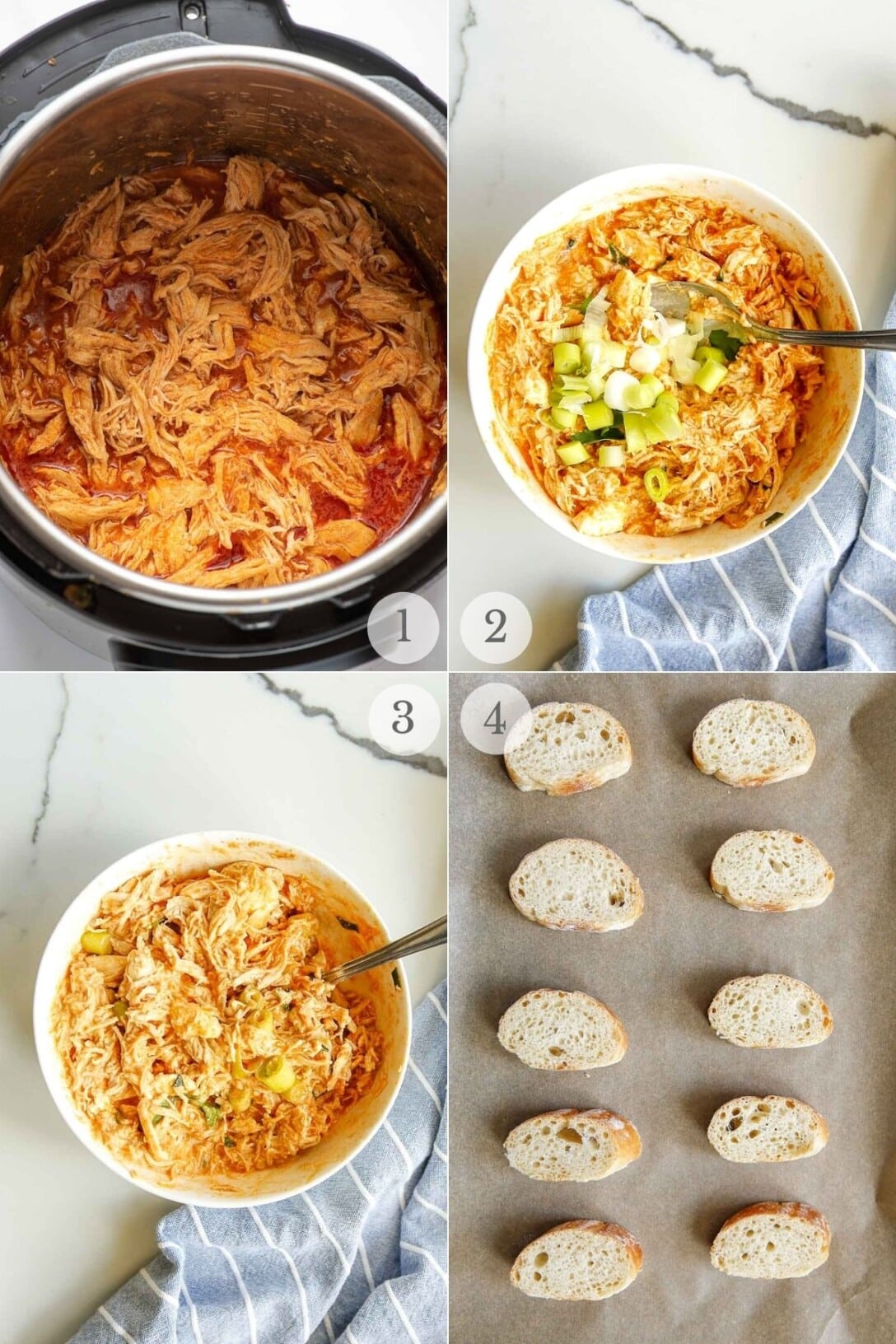 Buffalo Chicken Crostini - Instant Pot recipe - Boulder Locavore