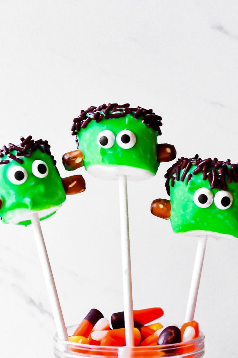 Frankenstein Halloween Marshmallow Pops recipe - Boulder Locavore