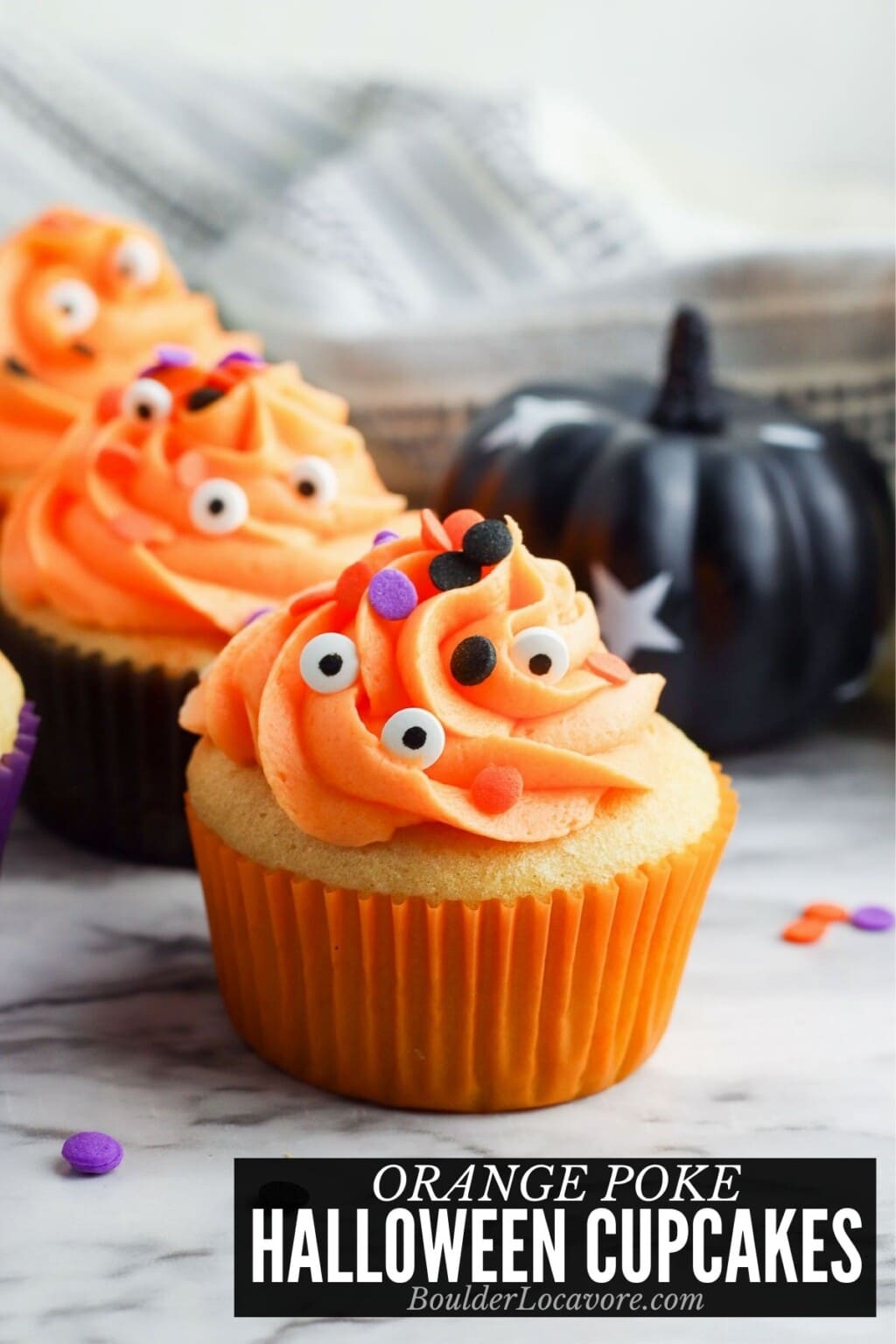 Orange Poke Halloween Cupcakes recipe - Boulder Locavore