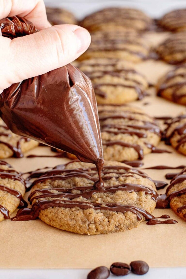 Coffee Cookies with Chocolate Drizzle - Boulder Locavore