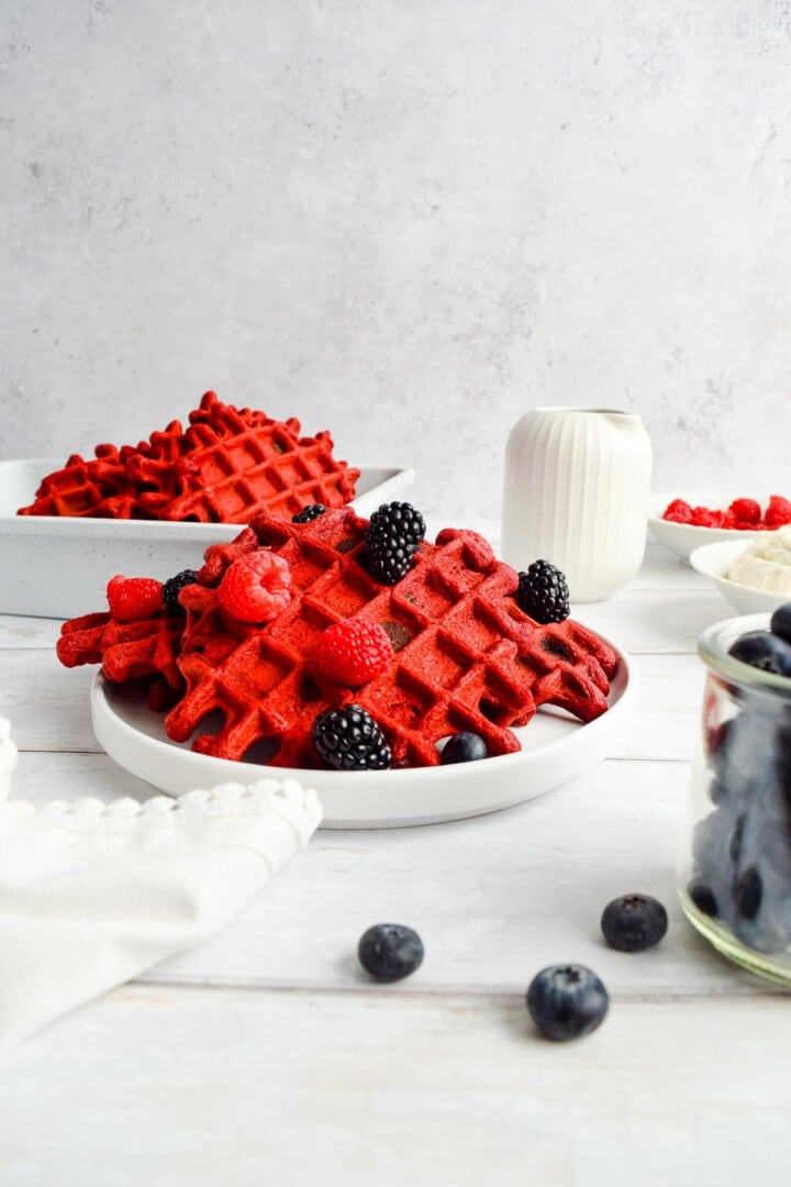 Red Velvet Waffles & Cream Cheese Whipped Cream - Boulder Locavore