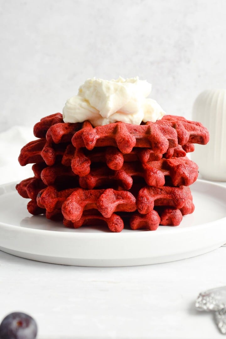 Red Velvet Waffles & Cream Cheese Whipped Cream - Boulder Locavore